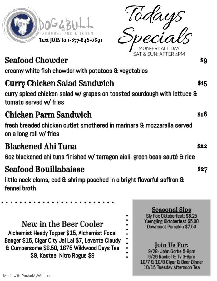 Specials – Dog and Bull Brew and Music House – Croydon PA