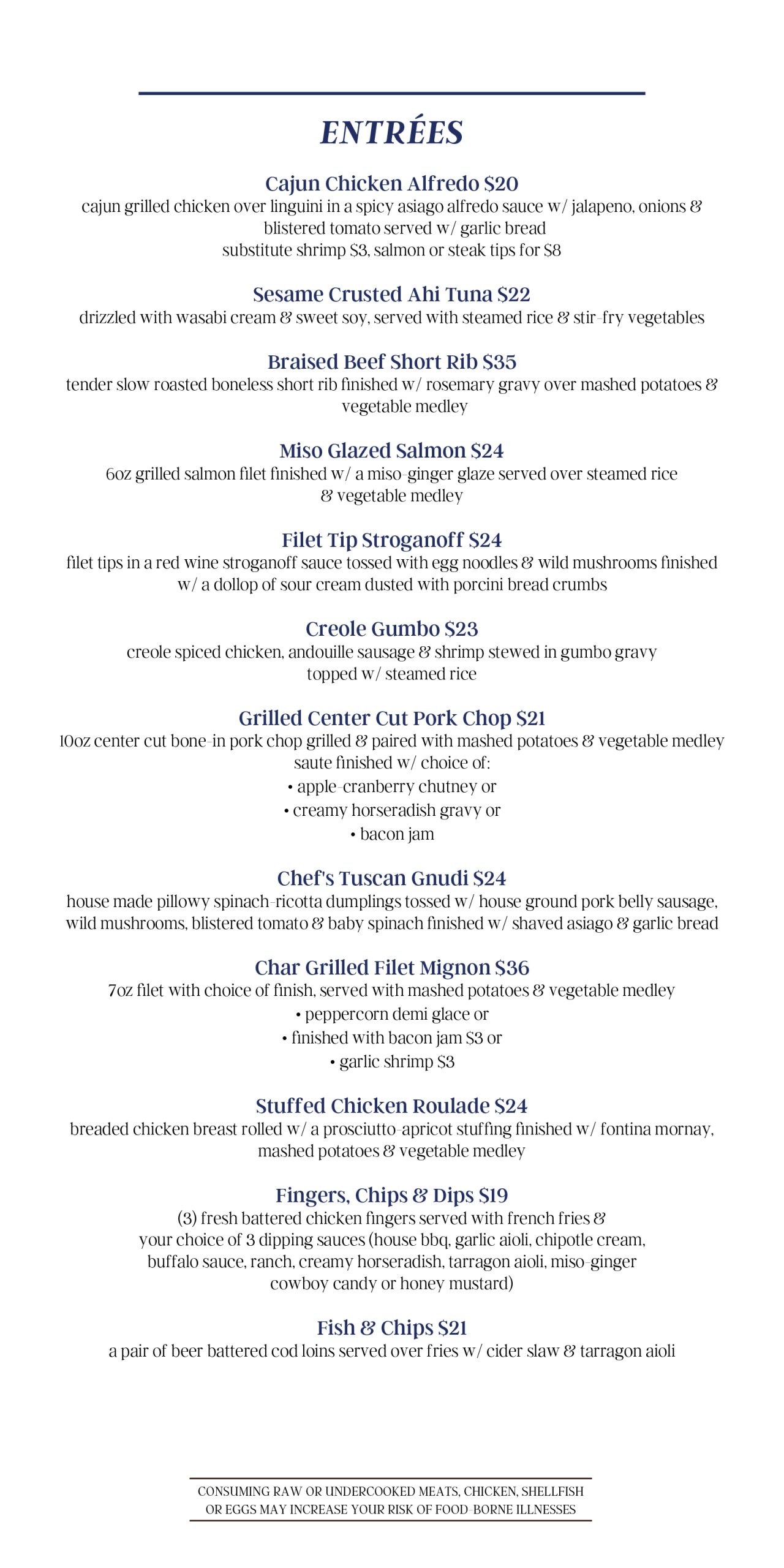 Food Menu – Dog and Bull Brew and Music House – Croydon PA
